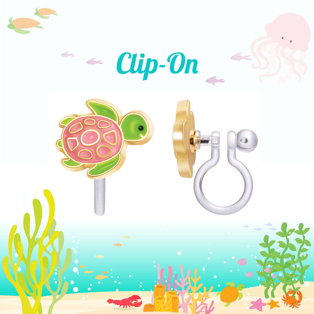 Girl Nation CLIP ON Cutie Earrings- Turtle-y Awesome – Small Town Famous